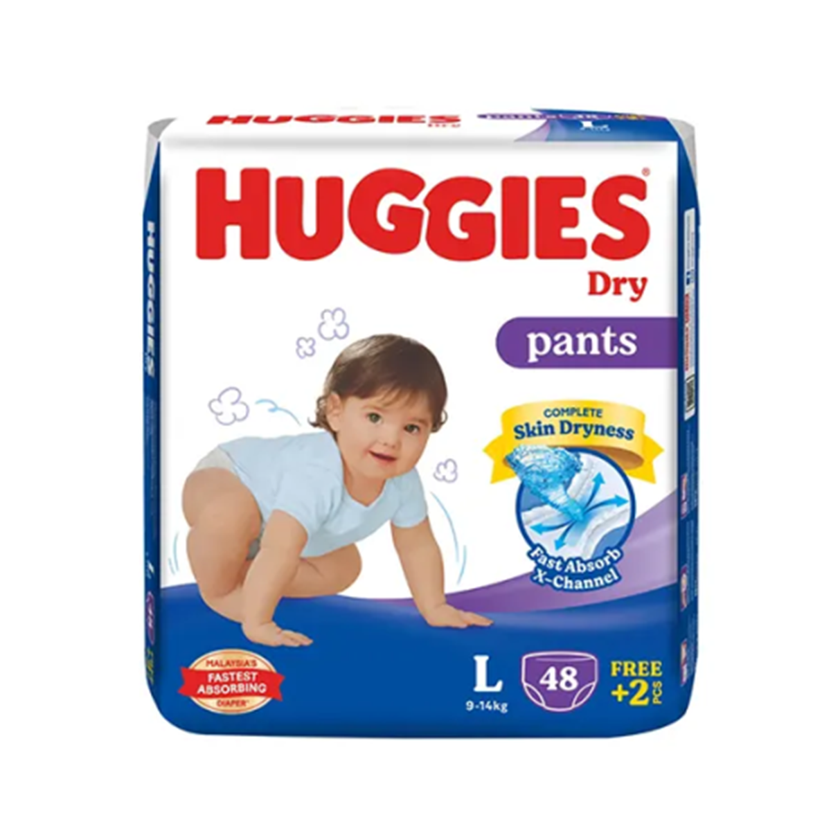 Huggies Dry Large Pant Diaper 9-14Kg – 48 Pcs – Baby Shoppers BD